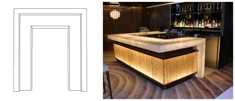 Choose shape of commercial bar counter